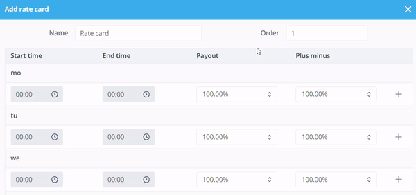 Configure rate cards