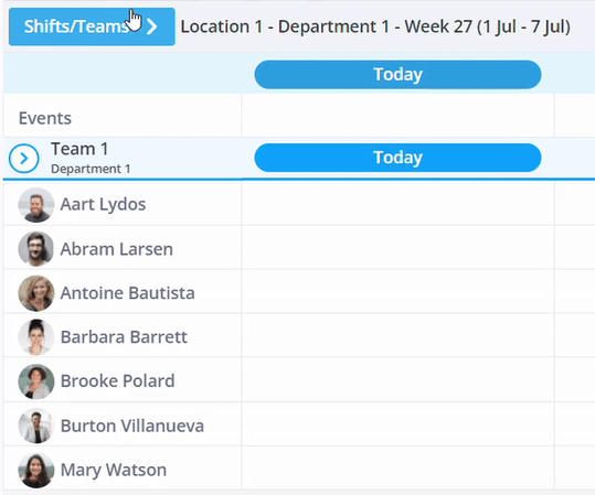 Managing shift types