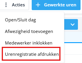 Urenregistratie-export