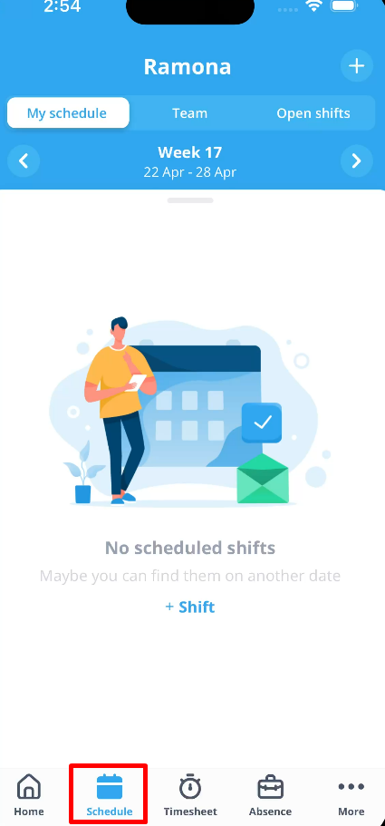 Mobile app: Open shifts