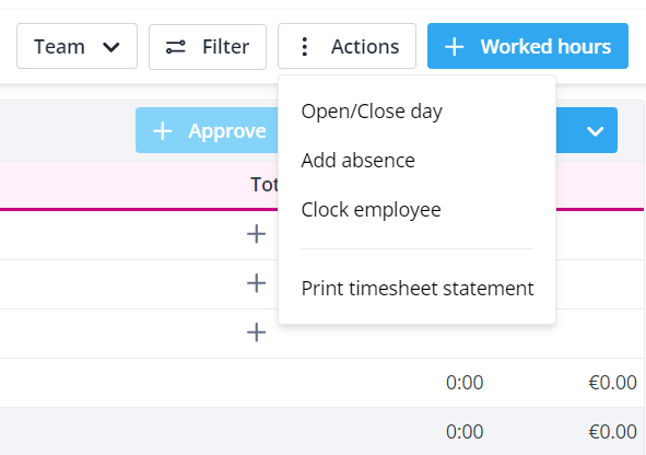 Timesheet statements