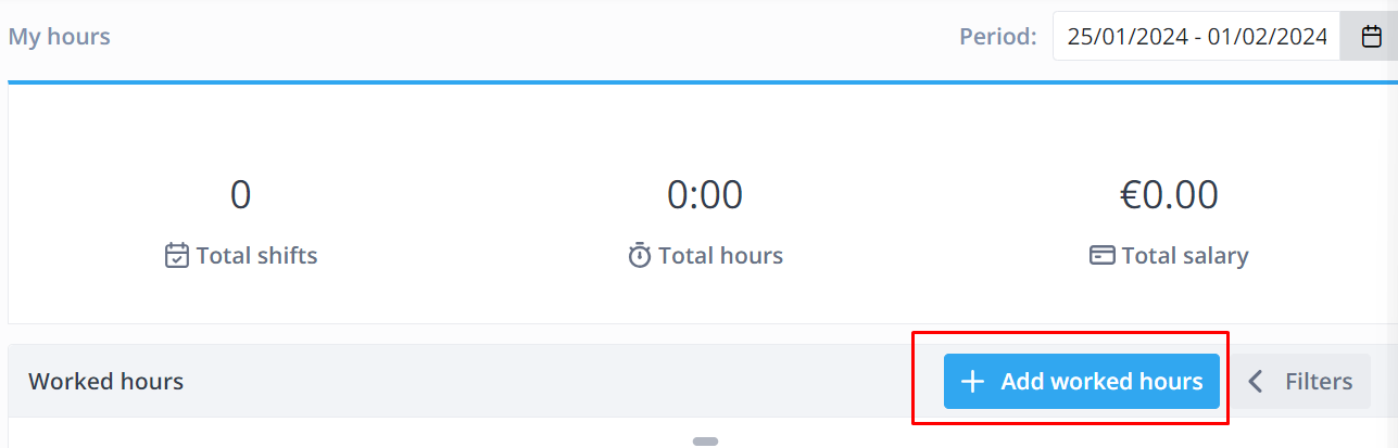 Record working hours manually
