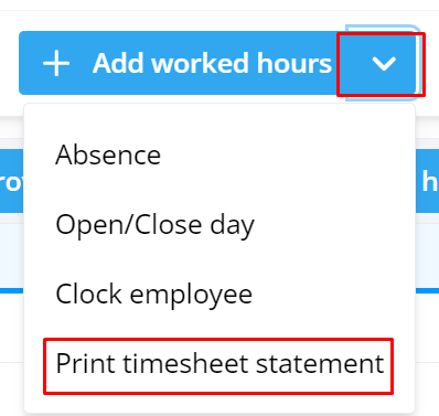 Timesheet statements