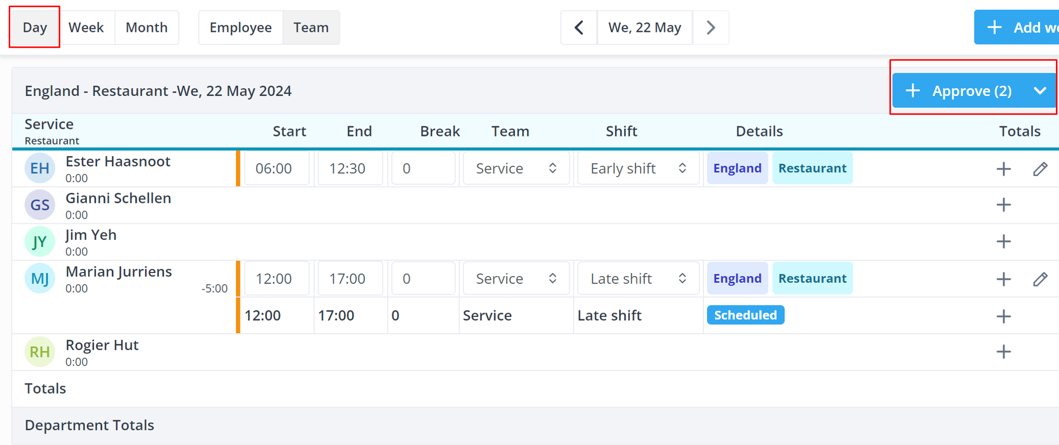 How do I approve worked hours?