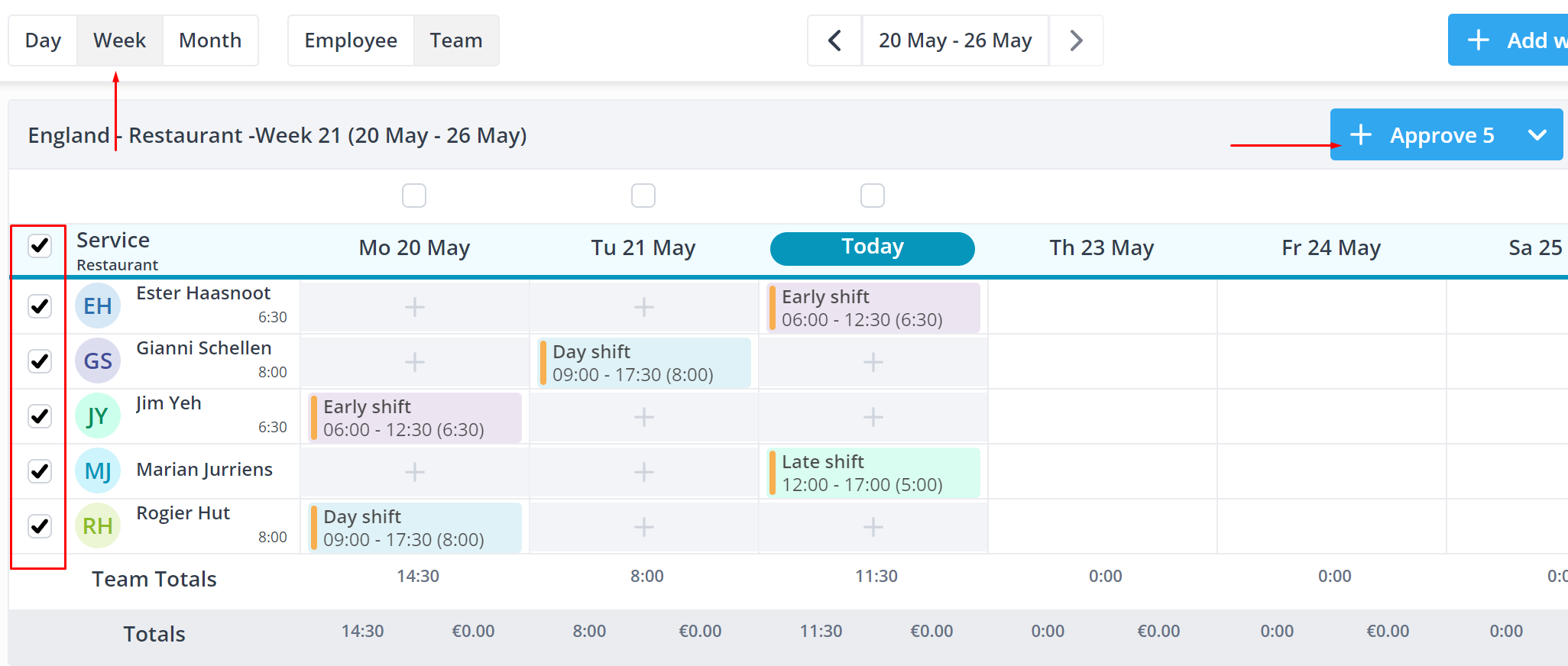 How do I approve worked hours?
