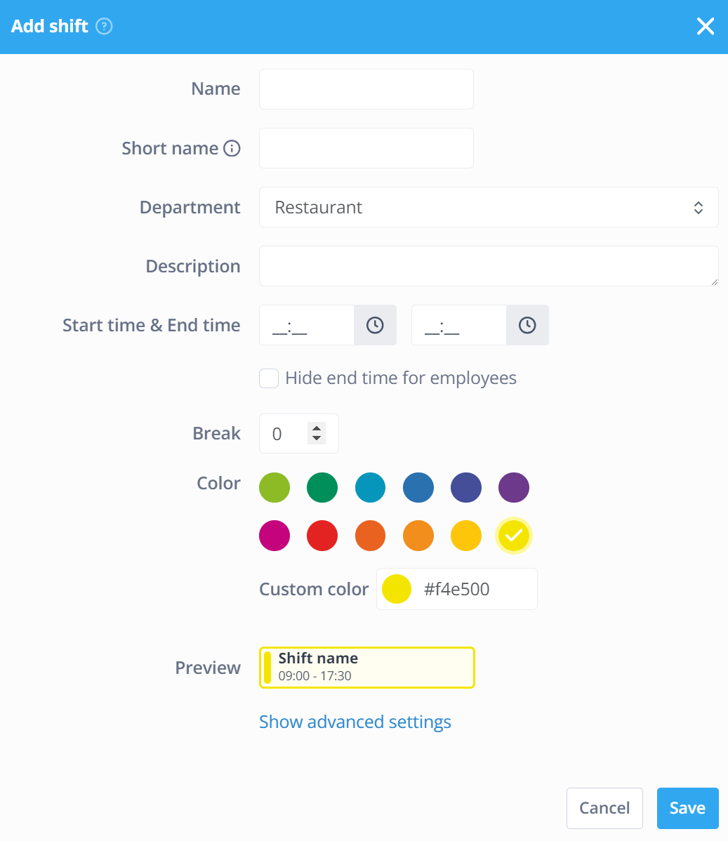 Quick start guide: New account