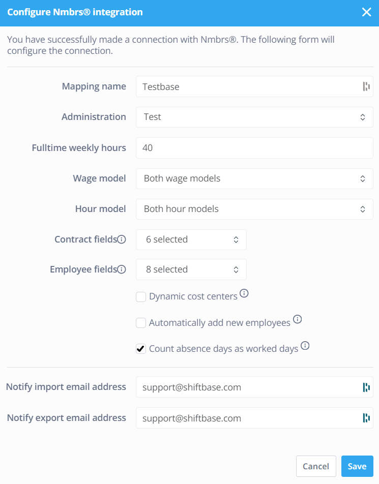 Visma Nmbrs integration