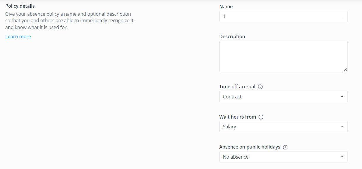 Managing Absence policies