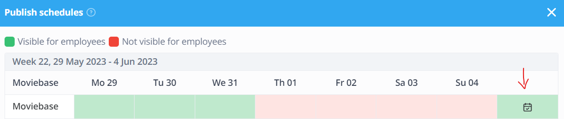 Publishing the schedule
